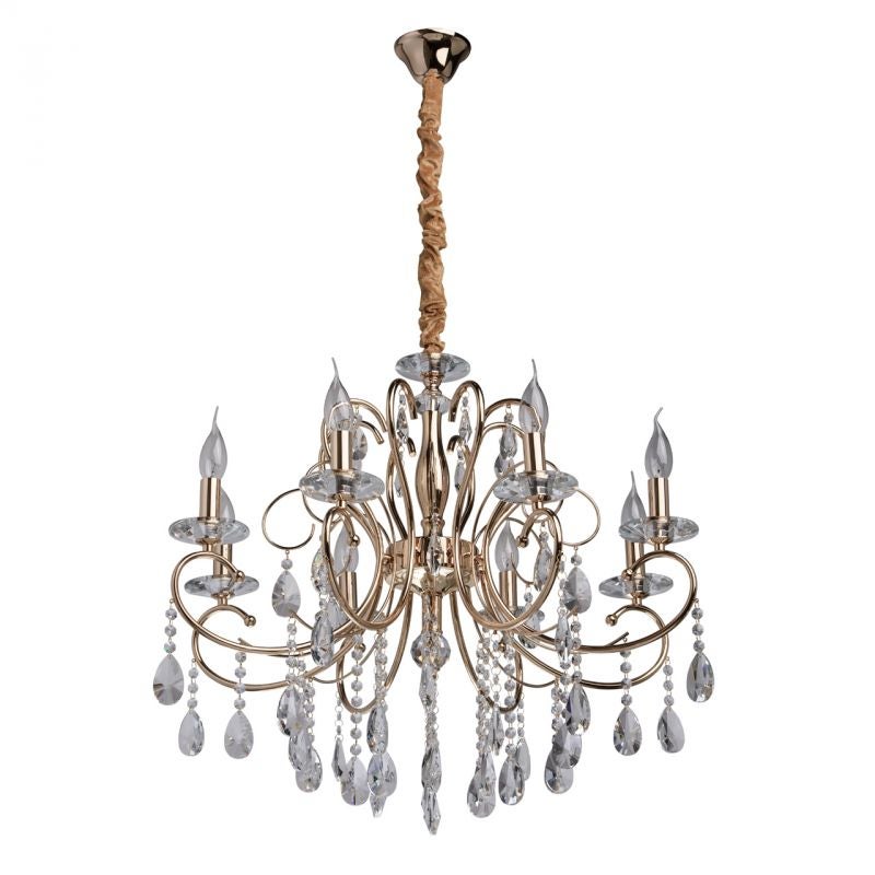 Paris Prix - Lustre Suspension 8 Têtes "adele" 102cm Or | Leroy Merlin
