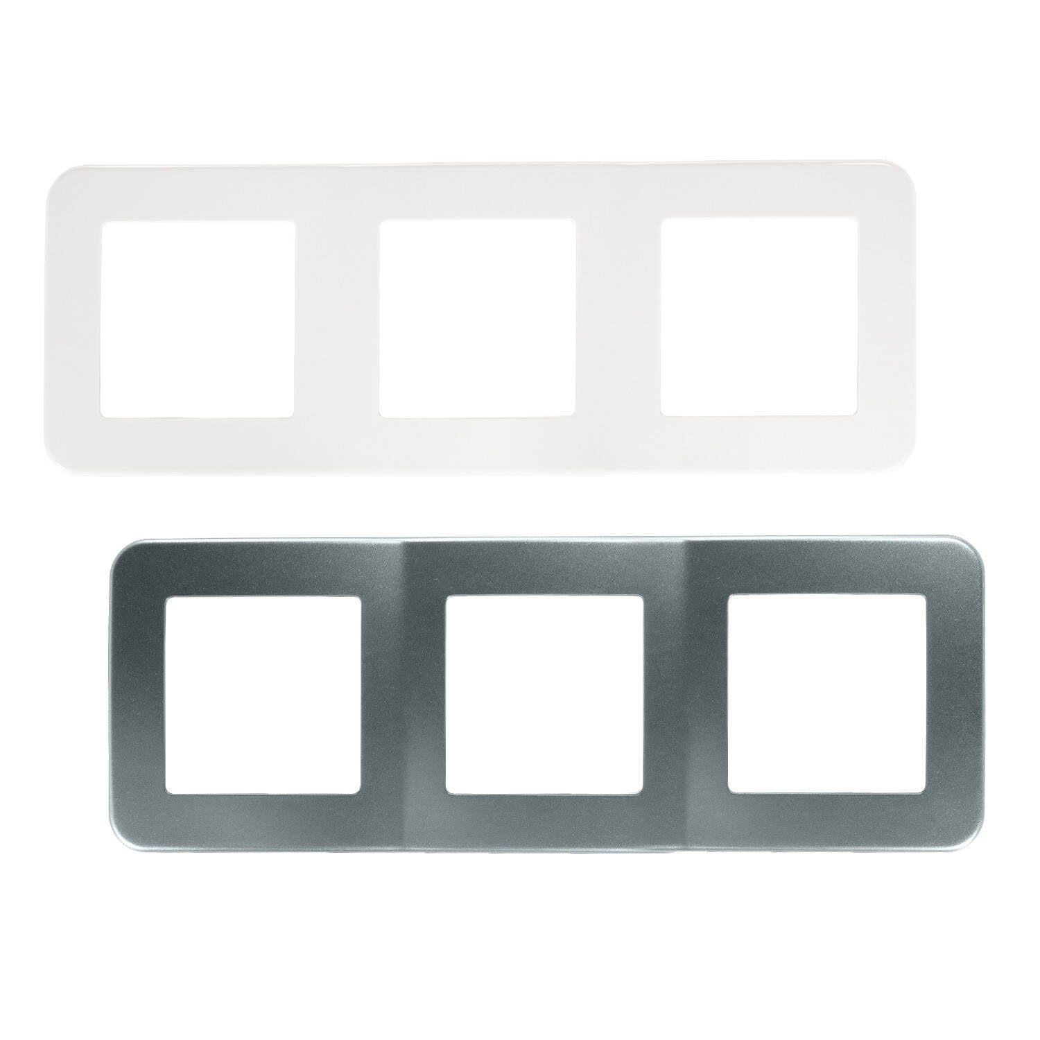 Cadre PC 3 Emplacements pour Appareillage Classic Argenté | Leroy Merlin