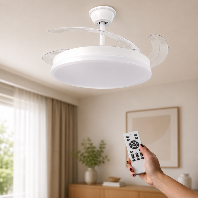 Ventiladores de techo retráctiles: Aspas ocultas