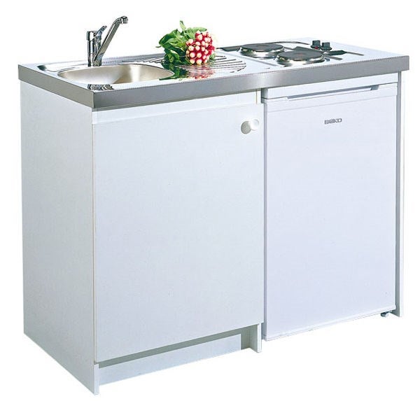 Kitchenette standard MODERNA - Blanc - Dimensions : 1200 x 600 mm ...