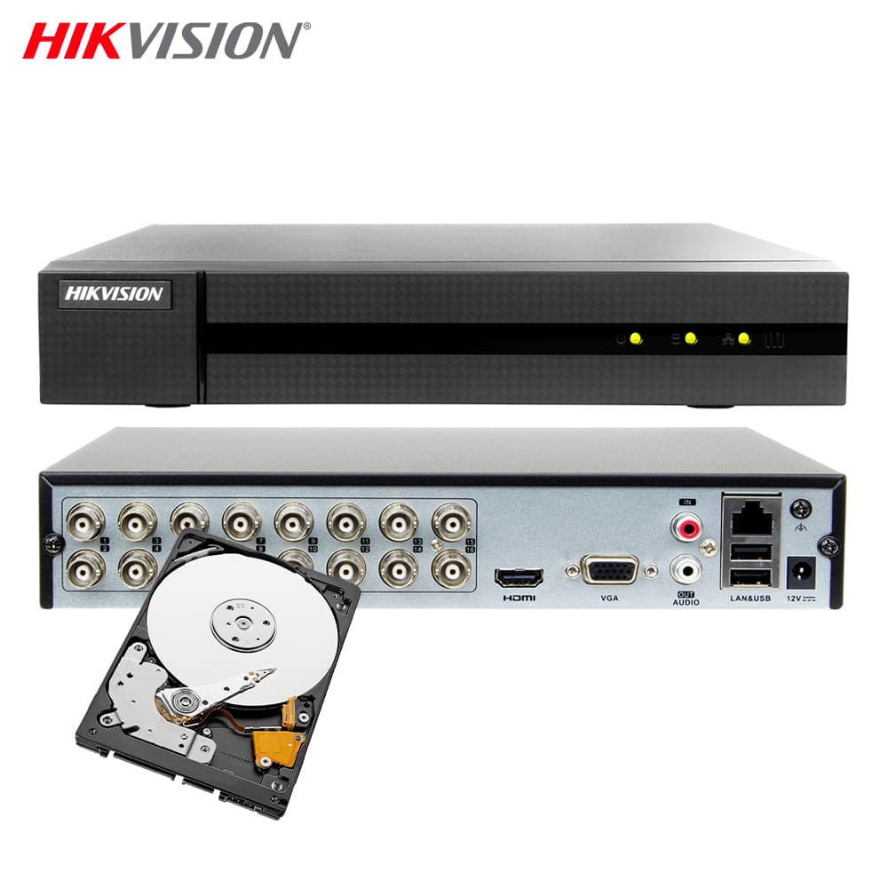 DVR 16 CANALI HIKVISION IBRIDO CLOUD 4 MPX IP HWD-6116MH-G4 HD 500GB ...