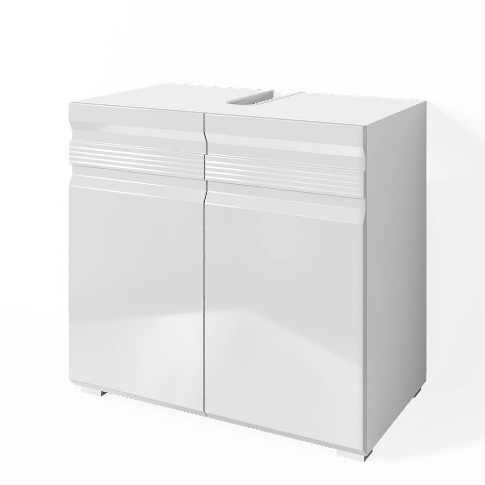 Vicco Meuble sous vasque simple Fredd, Blanc Haute brillance, 60x56cm ...