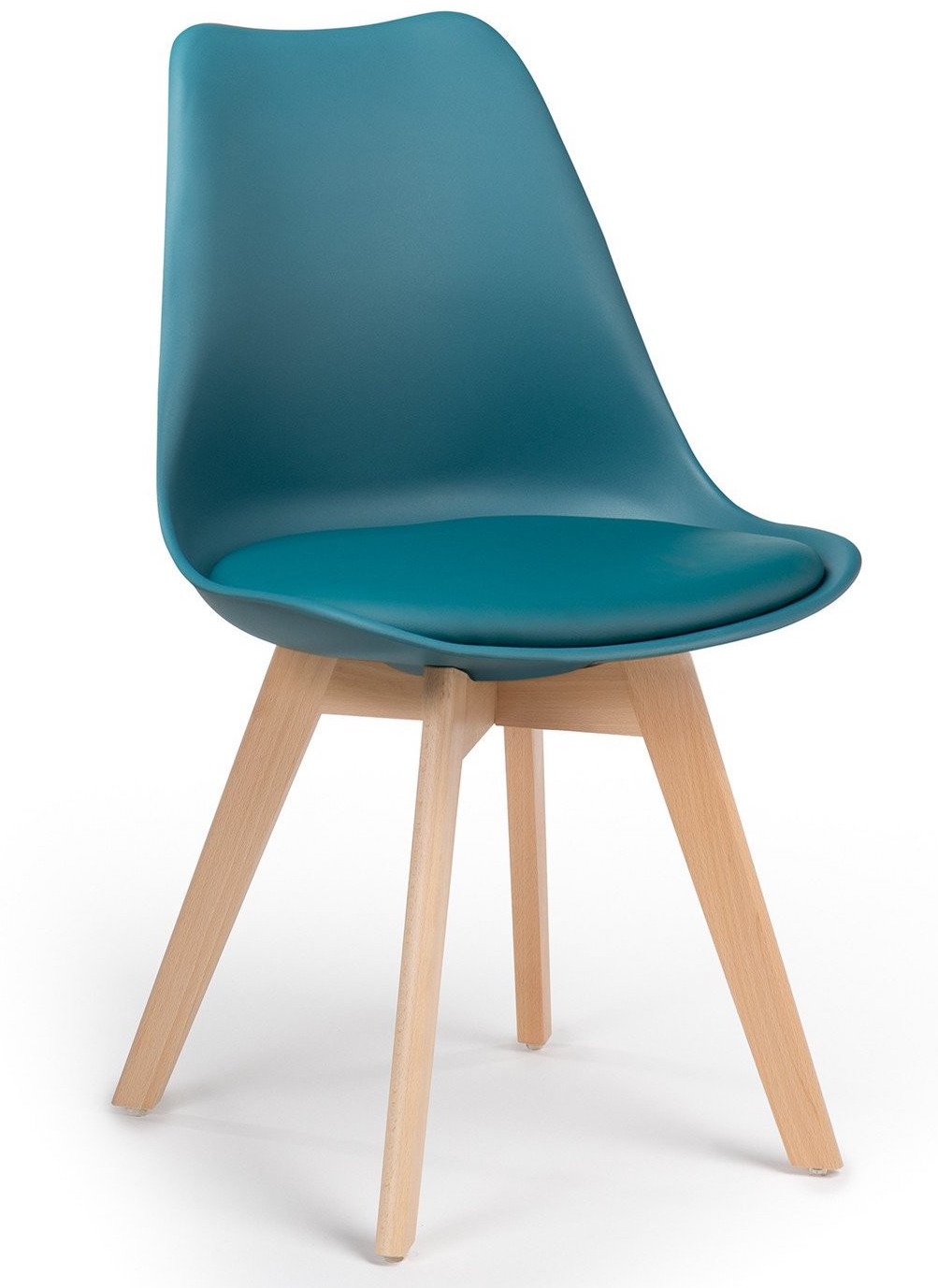 Chaise Tula style nordique - Assise en simili cuir et pieds en bois ...