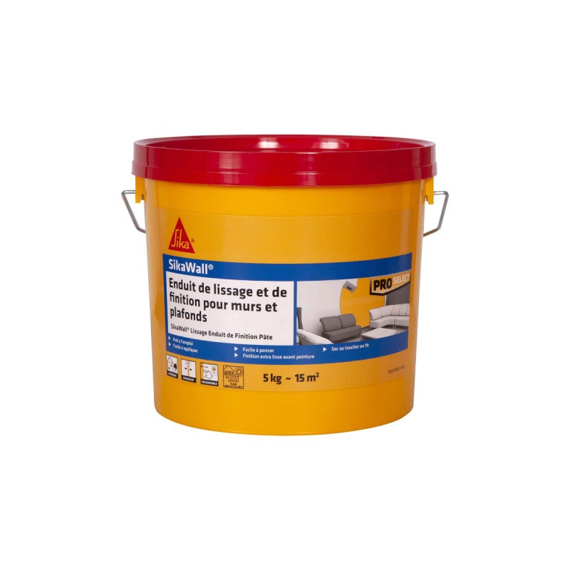 Enduit de lissage SIKA SikaWall et de finition en pâte - 5kg | Leroy Merlin