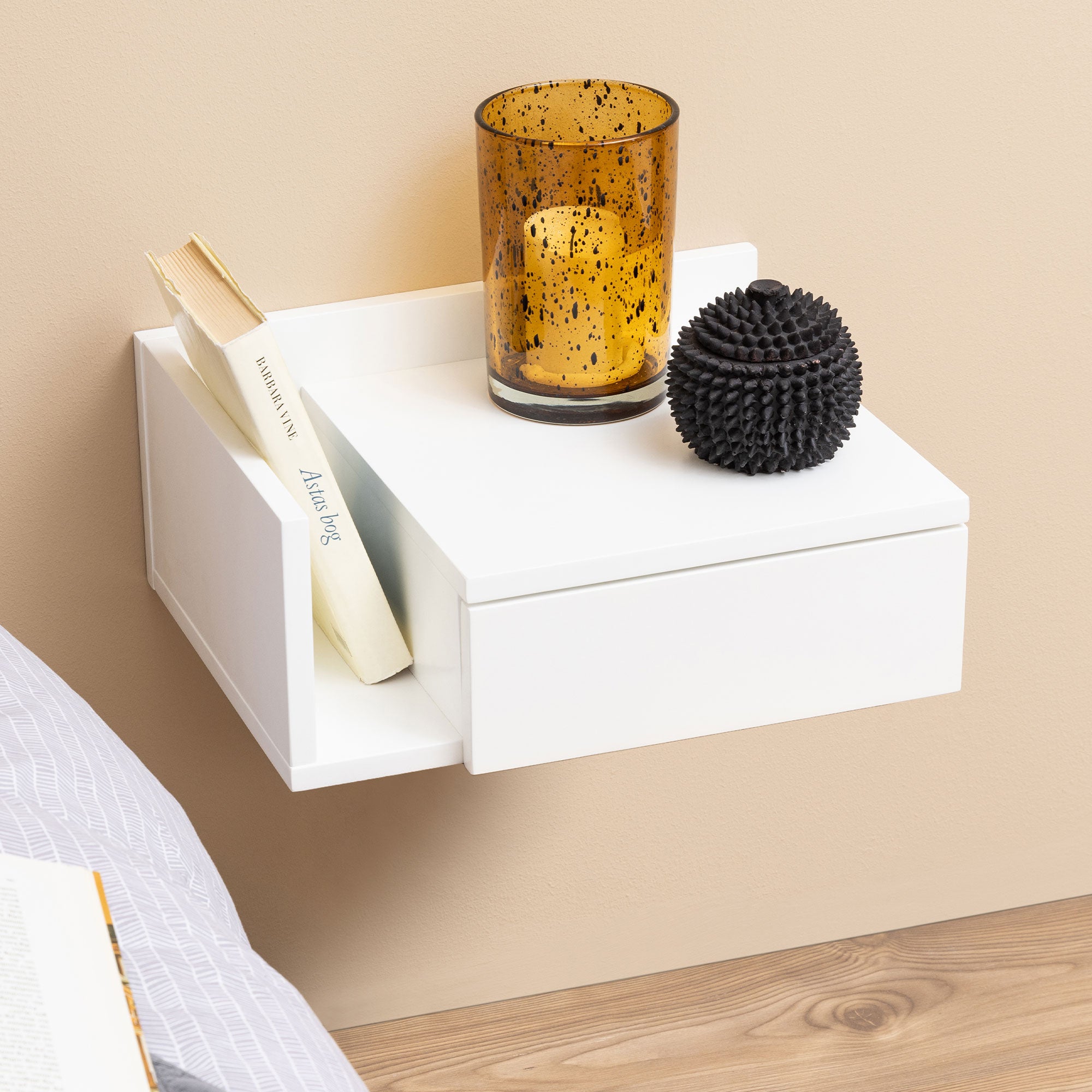 Chevet mural 1 tiroir 40x32x16,5 décor blanc - LOZAY | Leroy Merlin