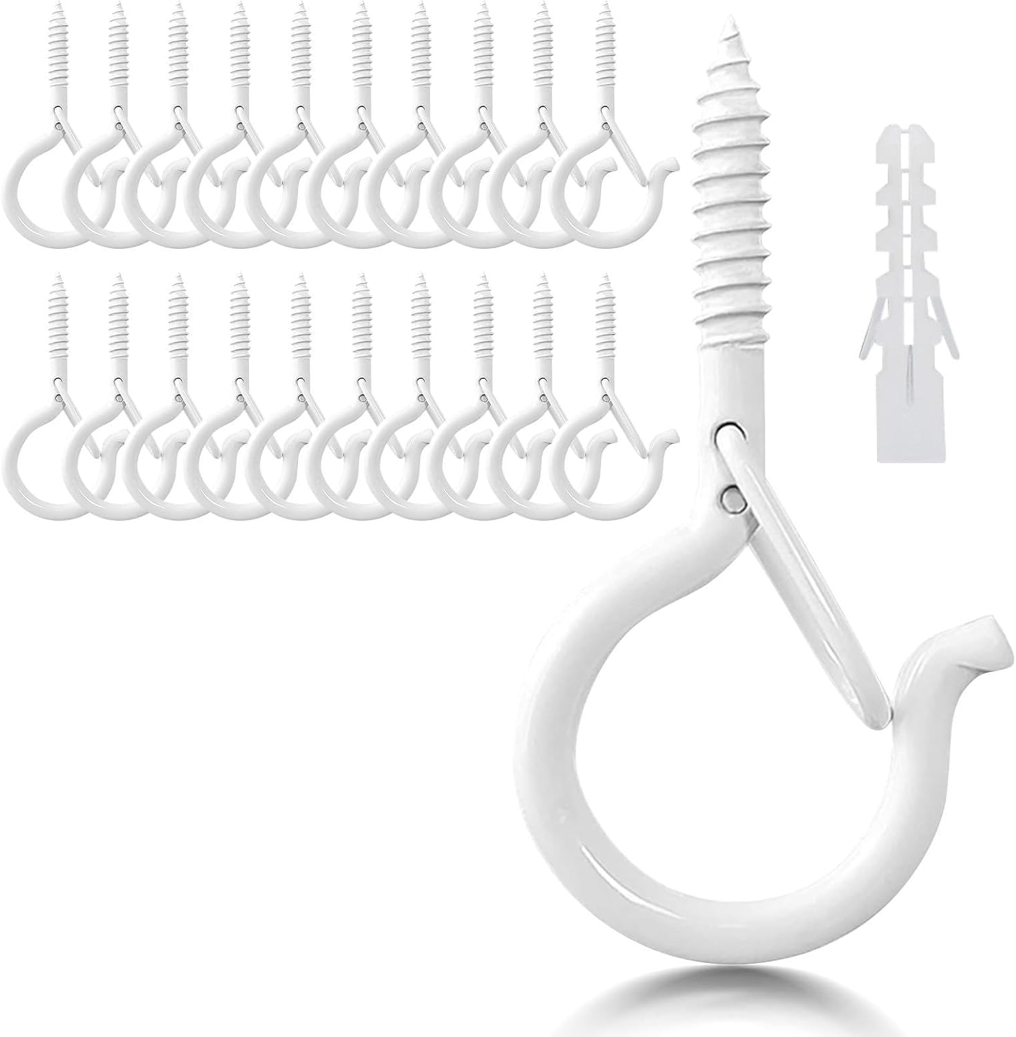 Lot de 20 crochets à vis en acier inoxydable avec sécurité, crochets à ...
