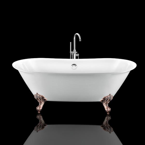 Baignoire ancienne rétro sur pieds SURRY HILLS Blanche 165 cm Pieds d ...