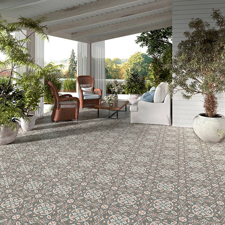 Carrelage sol effet carreaux de ciment Haussman décor augusta 20x20 cm ...