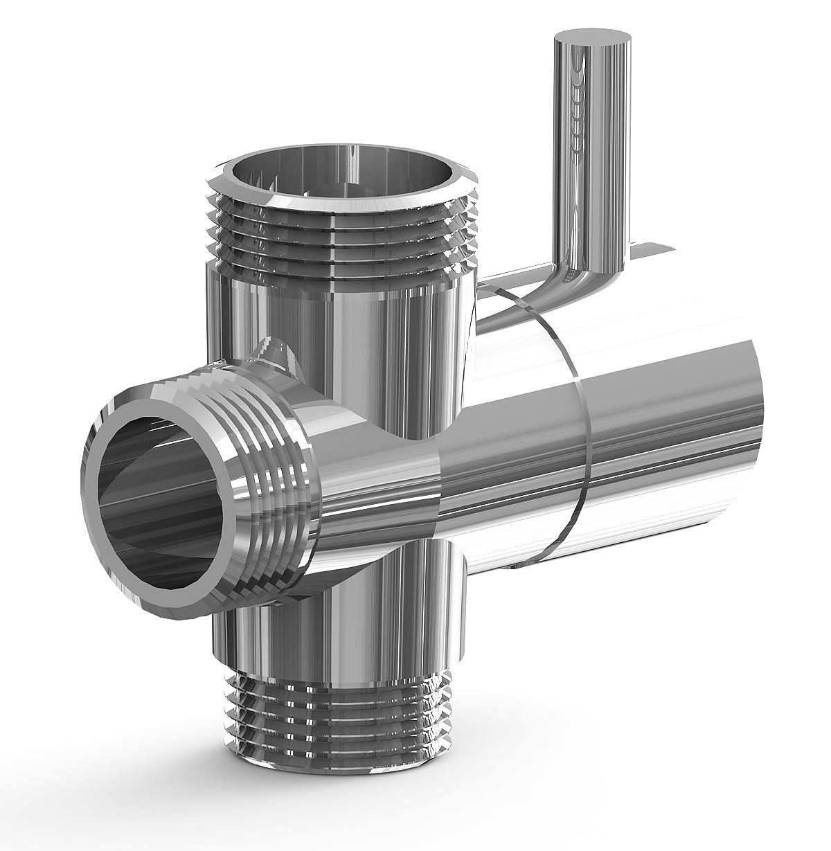 Inverseur modèle rond avec connexions standard en laiton chromé levier ...