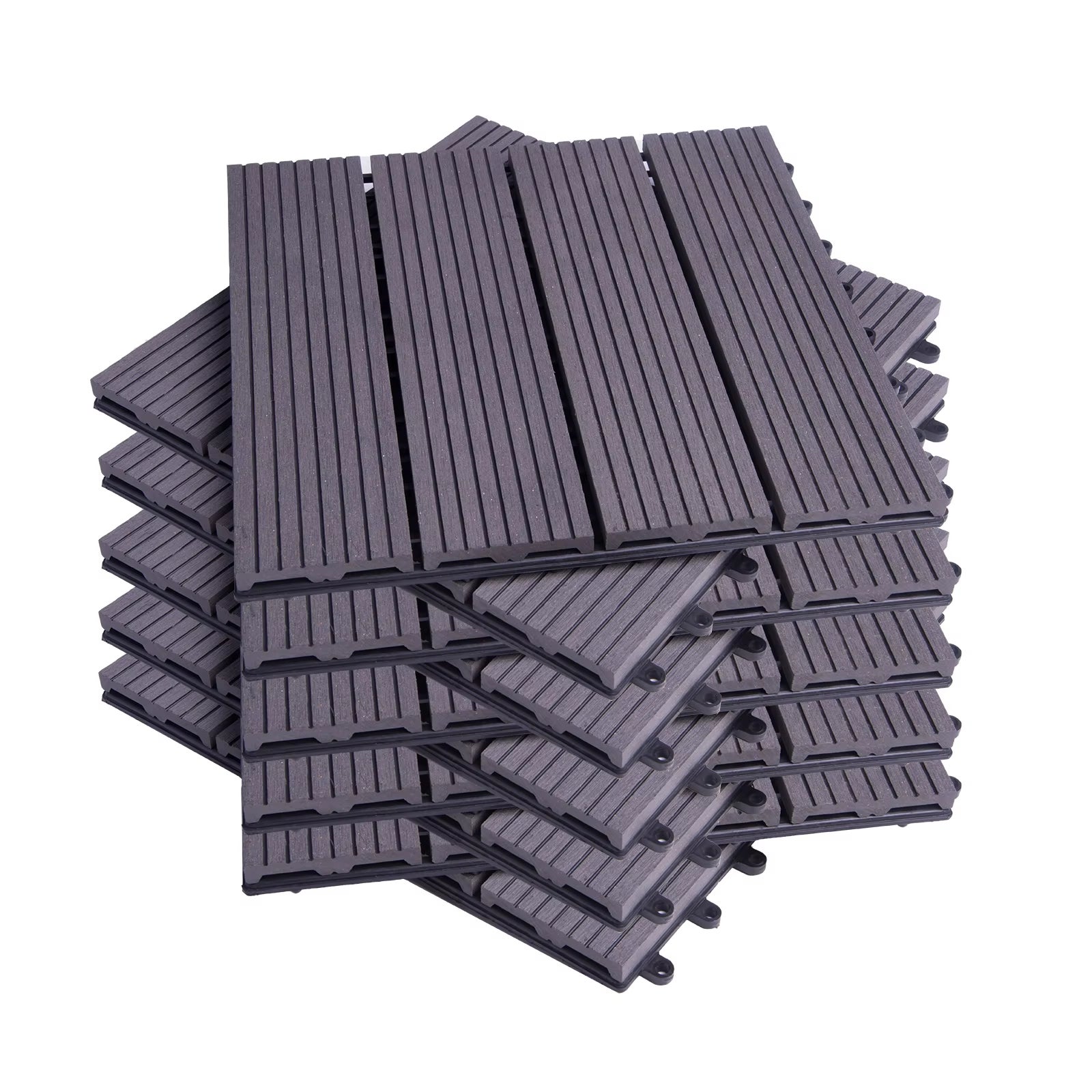 NICOLA 22 Baldosas WPC 30x30 cm 0,81 m² Encastrables Efecto Madera ...
