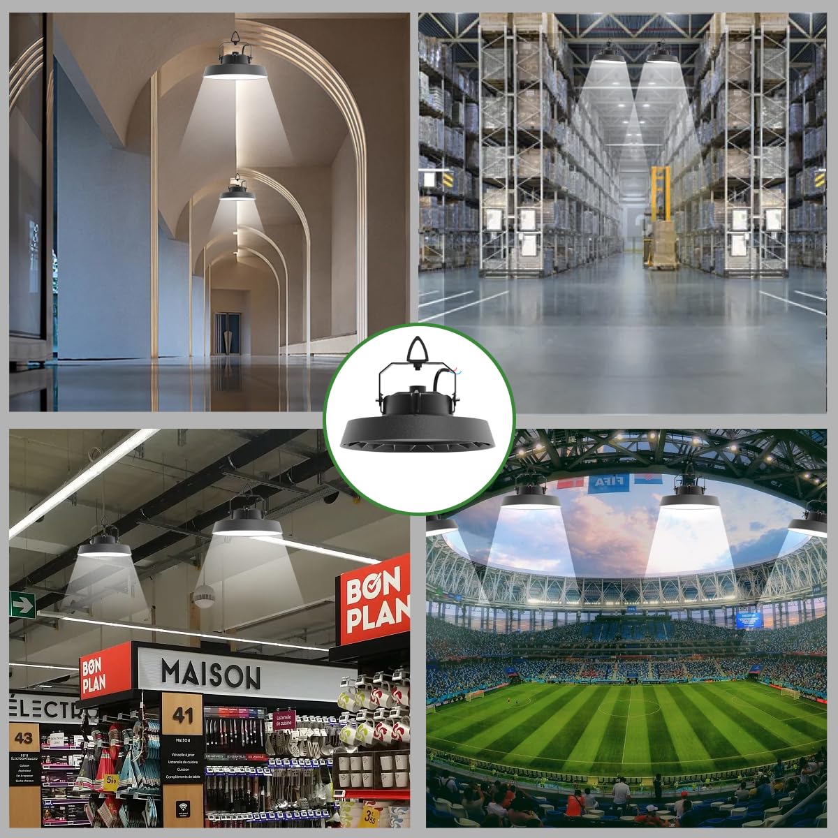 Projecteur LED Industriel150W |UFO Haute Baie Lampe|Blanc Froid 5000K ...