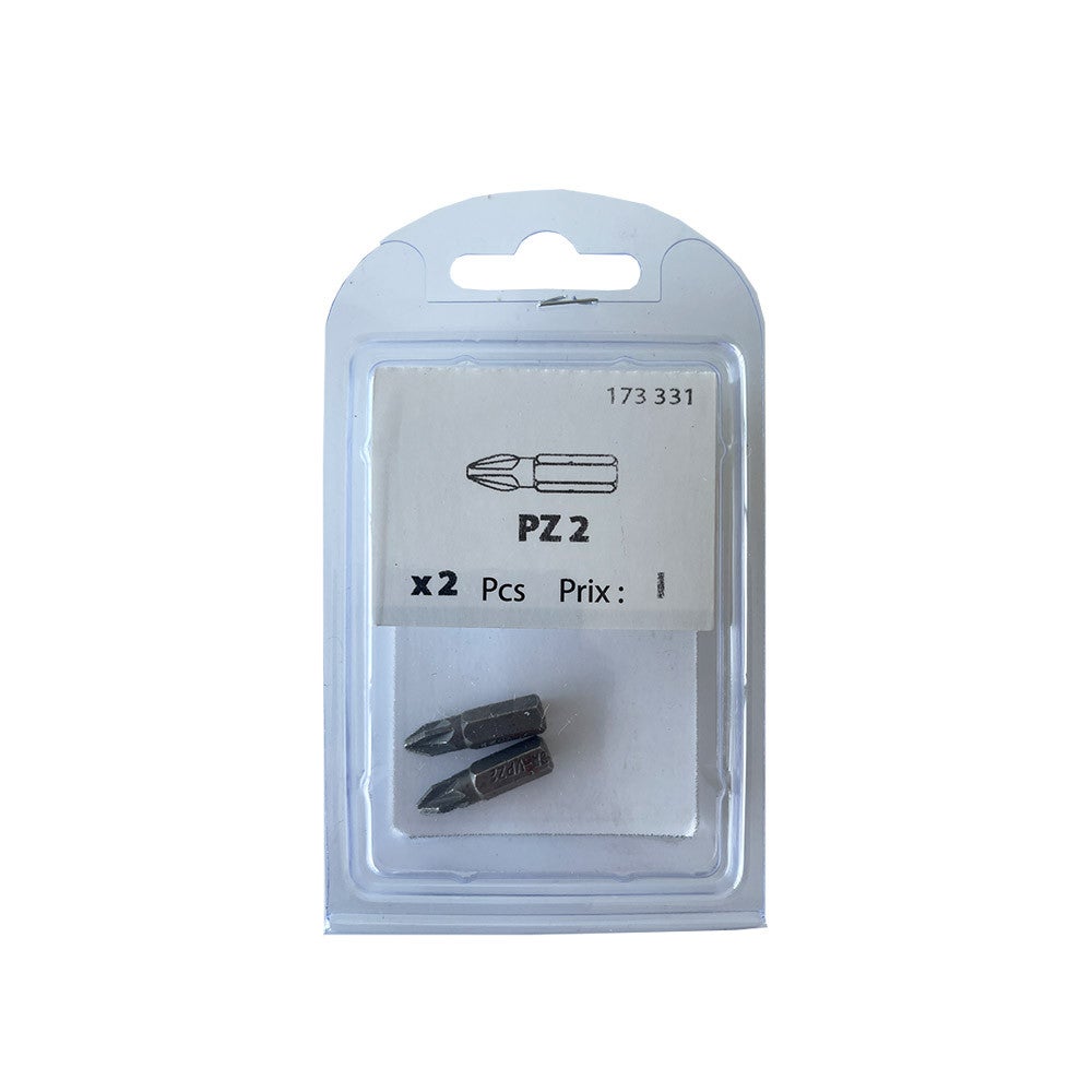 Boite 2 embouts Pozidriv PZ2 acier - Viswood | Leroy Merlin