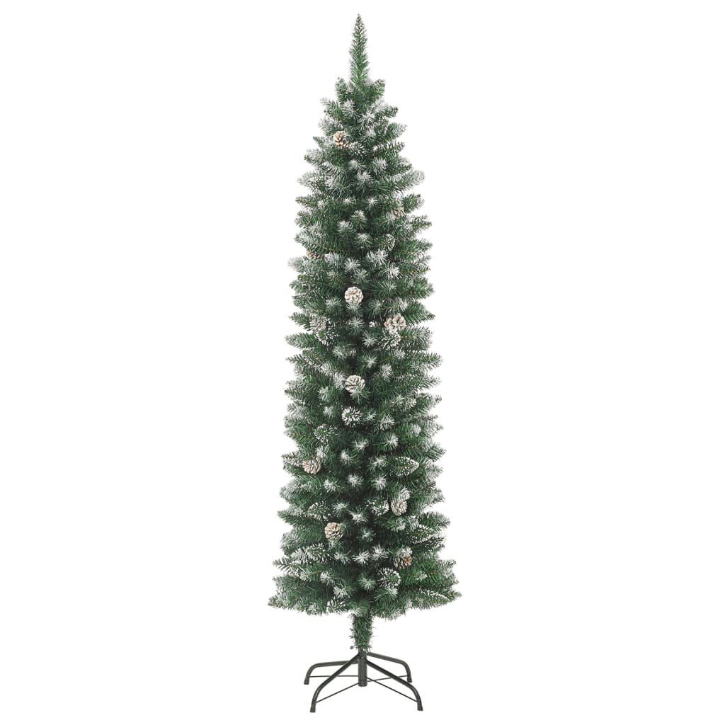 Albero di Natale | Albero natalizio Artificiale Sottile con Base 240 cm ...