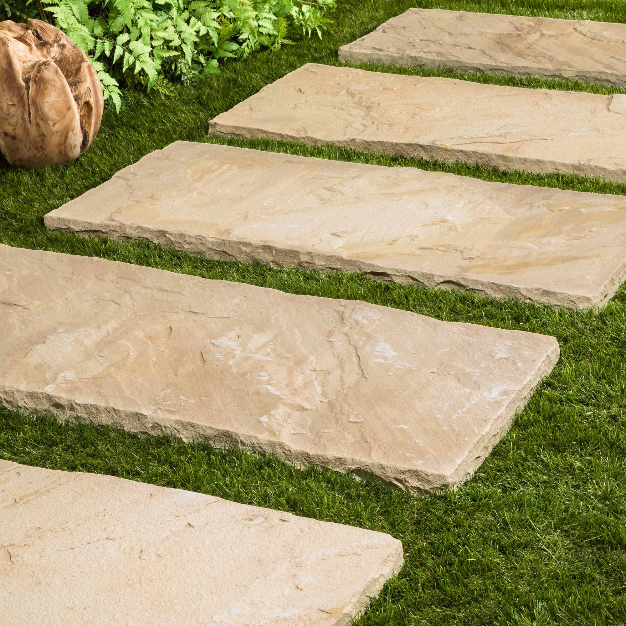 Pas Japonais Pierre Naturelle Grès Kandla Beige 100x50 cm Ep. ±4 cm (à ...