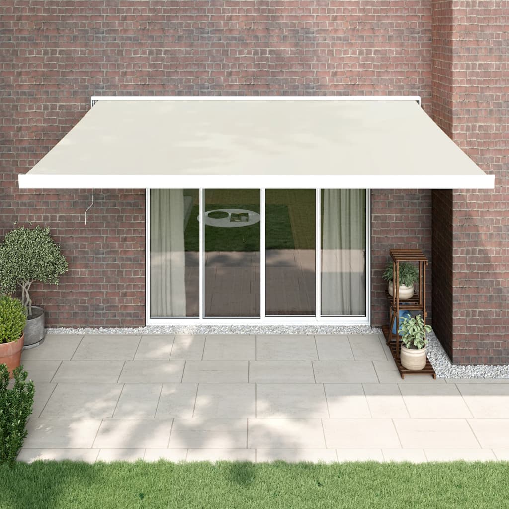 Toldo retráctil color crema 4,5x3 m tela y aluminio vidaXL | Leroy Merlin