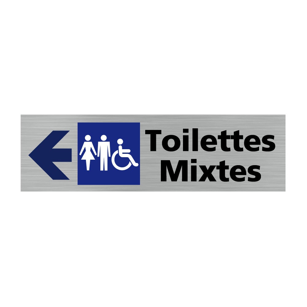 Pictogramme TOILETTES MIXTES FLECHE VERS LA GAUCHE (Q0418) Matière ...