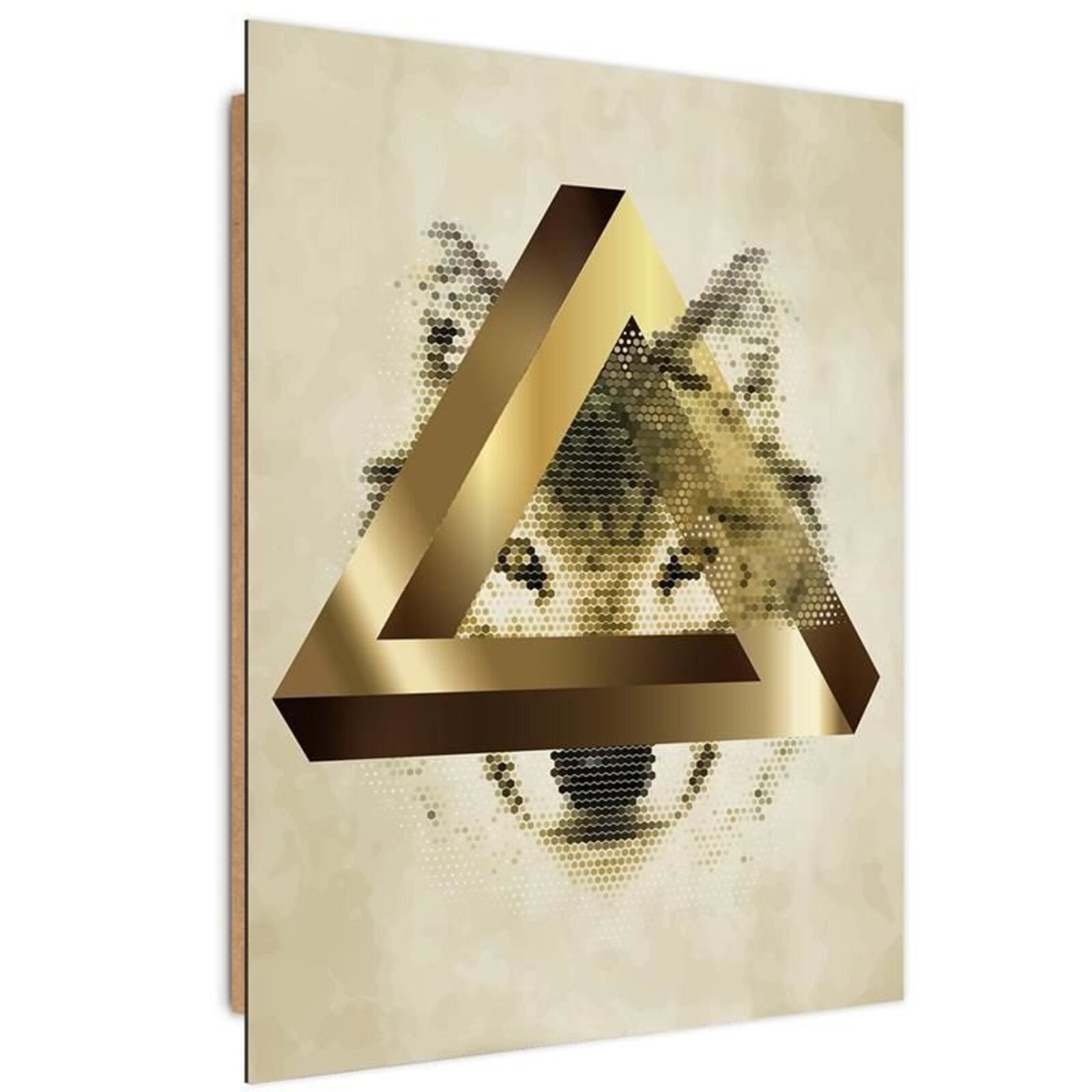 Tableau bois loup portrait abstraction - 60 x 90 cm | Leroy Merlin