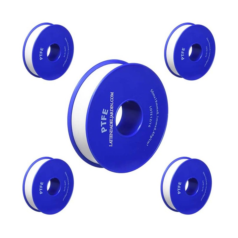 Pack 5 Rollos de Cinta Teflon profesional de 19mm x 15 metros ...