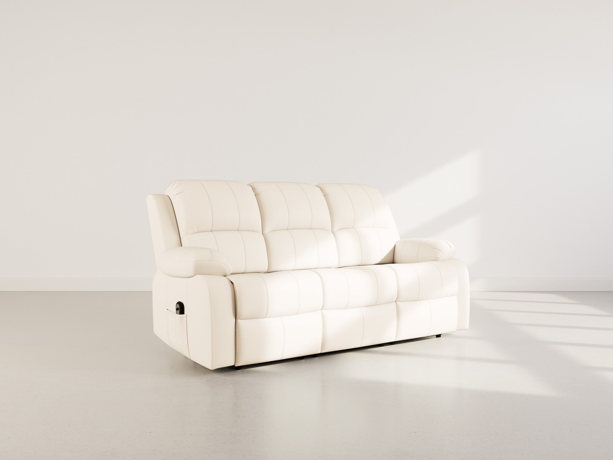 Canapé 3 places relax électrique en simili beige - ARMAND - Best ...