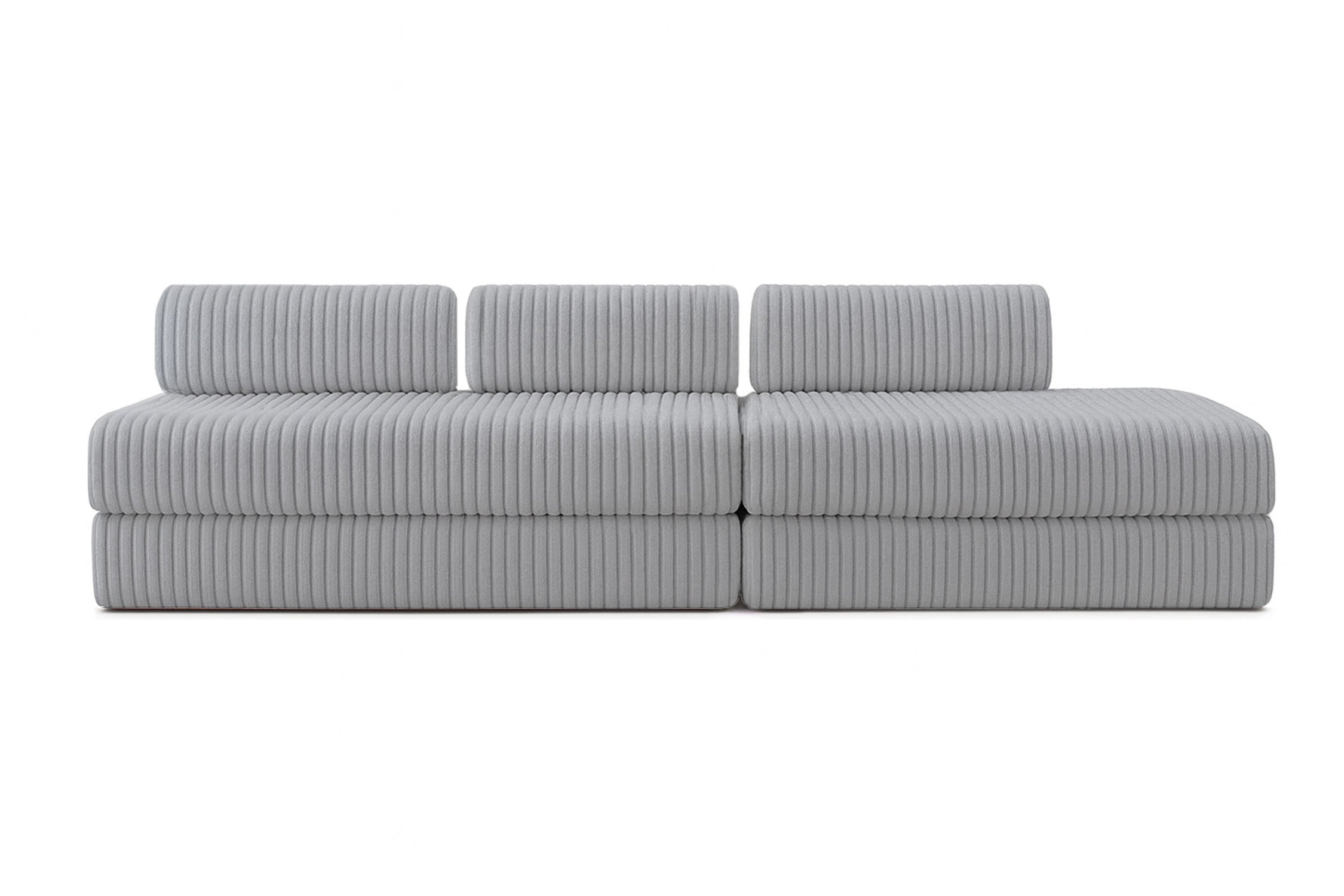 Canapé droit modulable et convertible 5 places - Velours côtelé XL ...