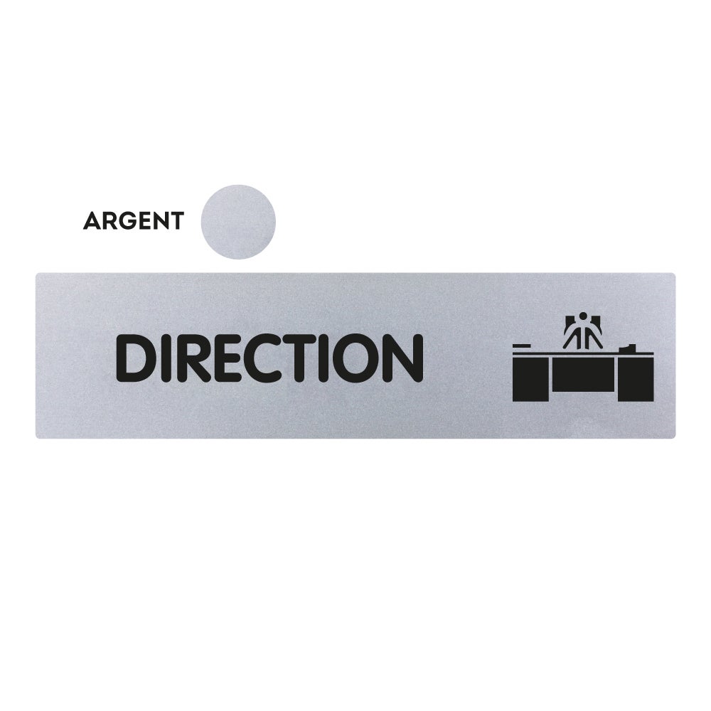 Plaque de porte Direction - Classique argent 170x45mm - 4320373 | Leroy ...