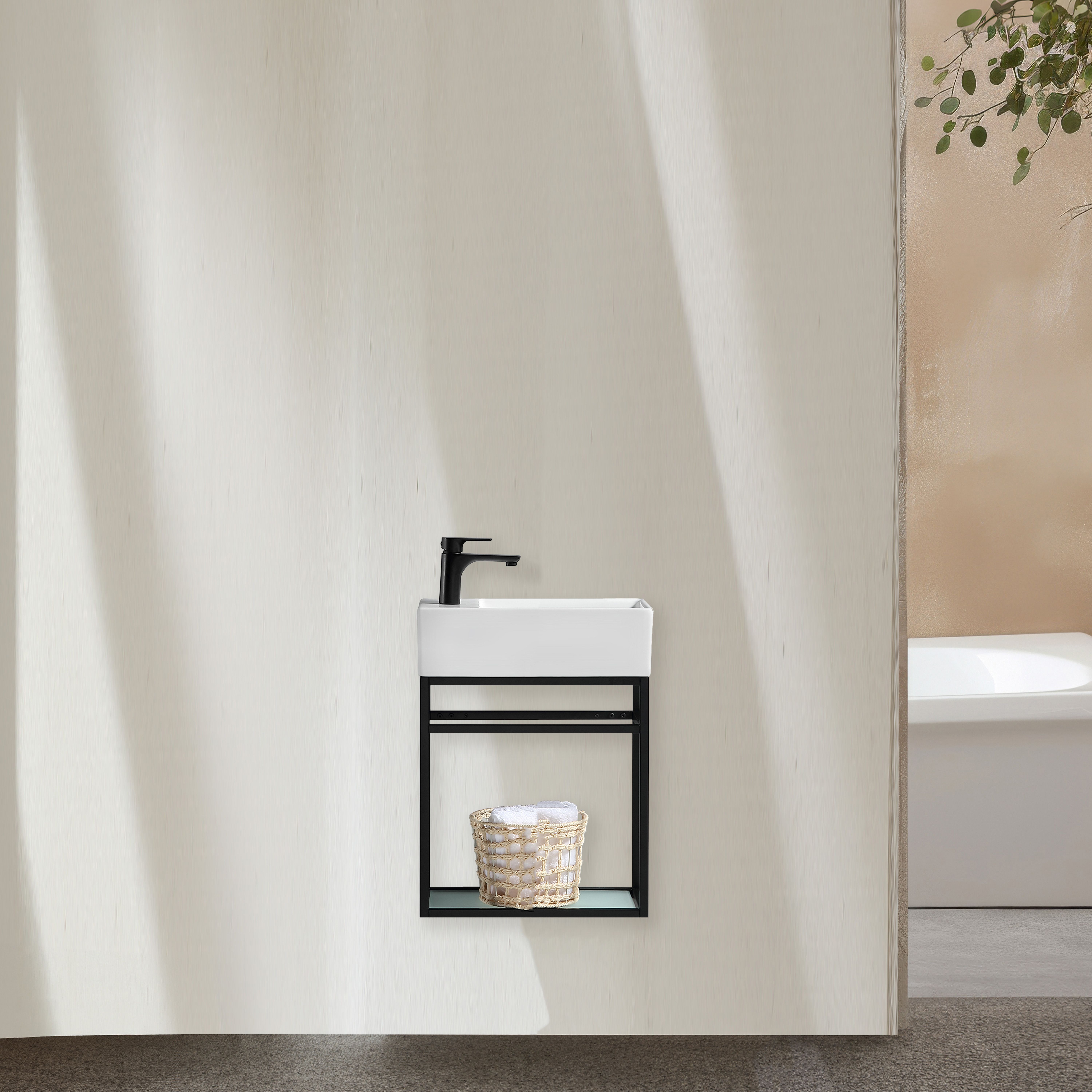 Lave main 50 cm métal noir Aquafredo | Leroy Merlin