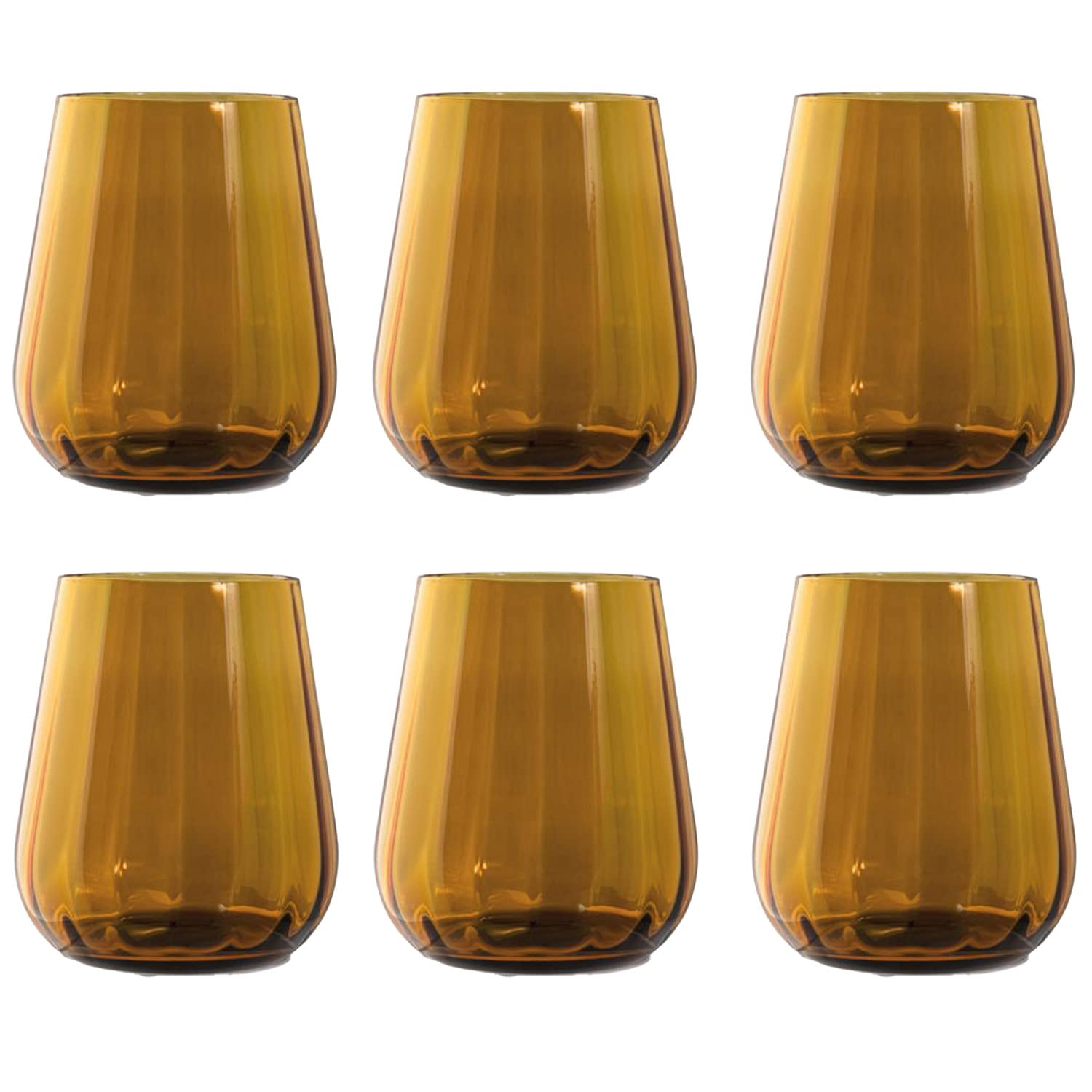 Livellara Milano Tumbler 400 ml Vetro, Set da 6, Bicchieri Acqua ...