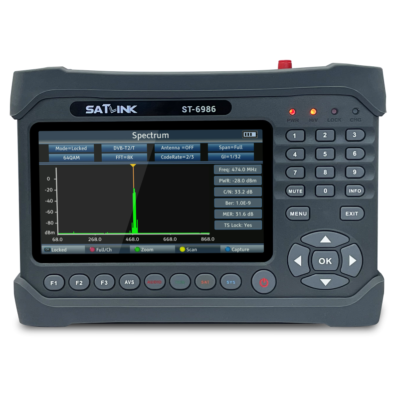 SATLINK ST-6986 Mesureur de Champ PRO DVB-S2/S, DVB-T/T2, DVB-C h.265 ...