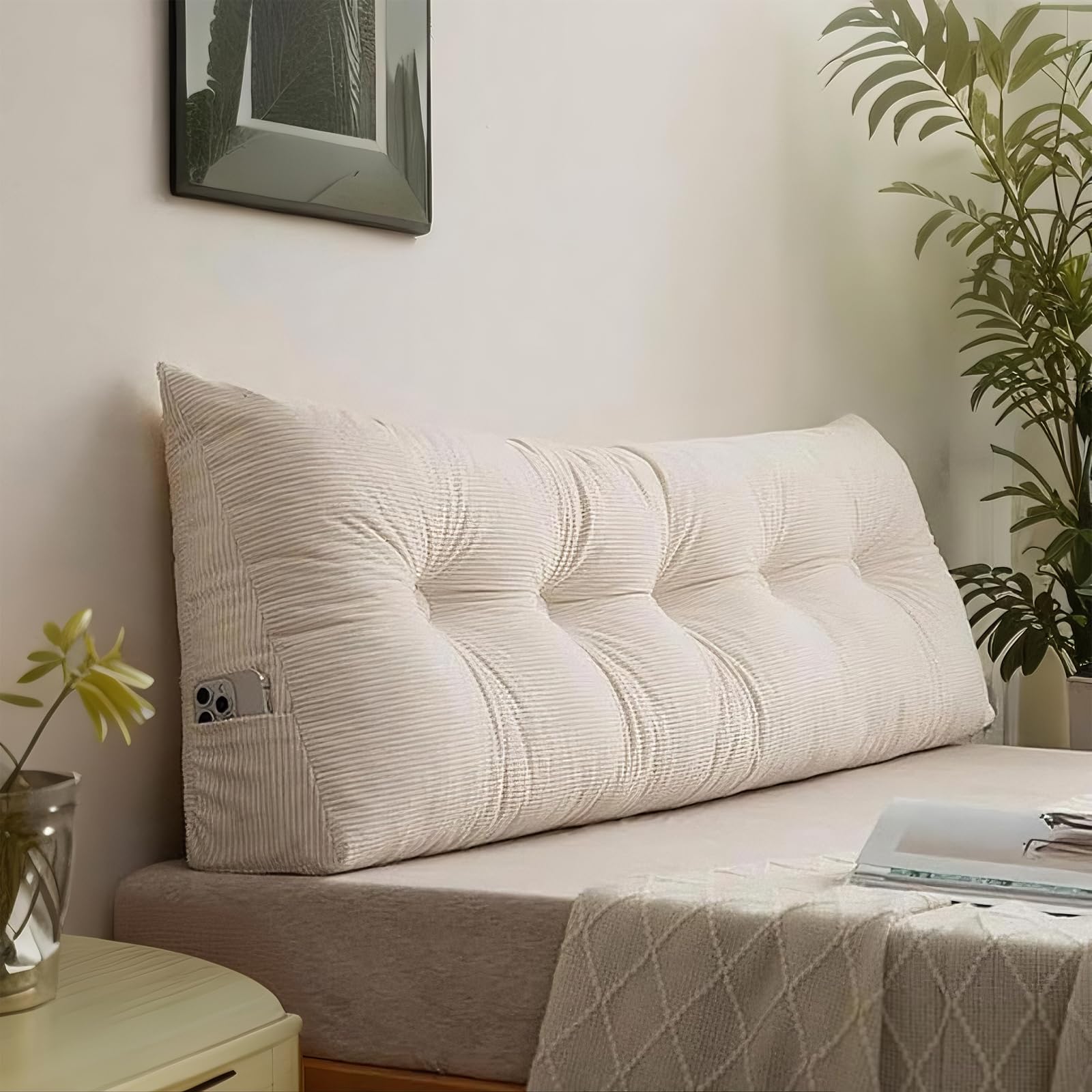 Coussin de tête de lit triangulaire de 180 cm, oreiller long et ...