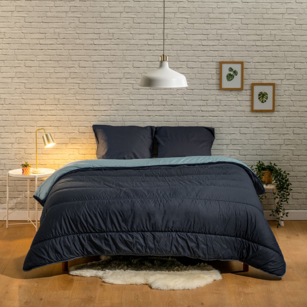Couette imprimée microfibre chaude La Contraste 220x240cm | Leroy Merlin