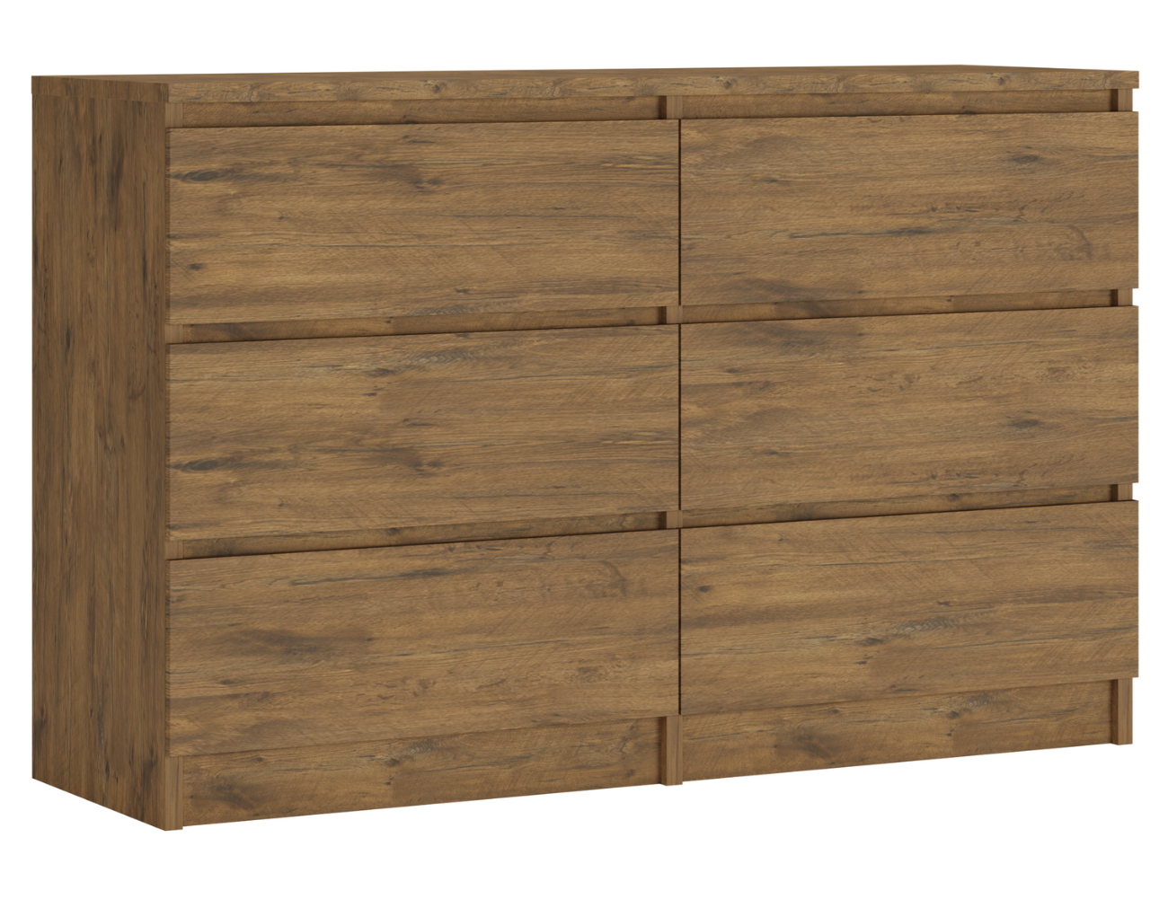 Commode 6 Tiroirs : Chêne Lancelot, 120 x 39 x 79 cm | Leroy Merlin