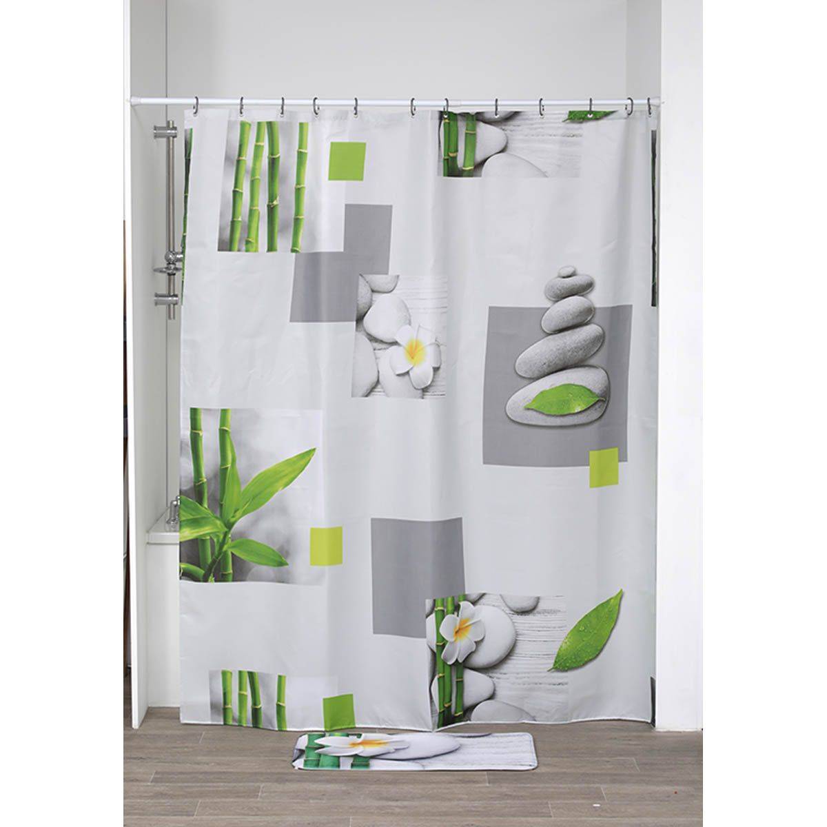 Rideau de douche polyester 180x200cm - honolulu - Tendance | Leroy Merlin