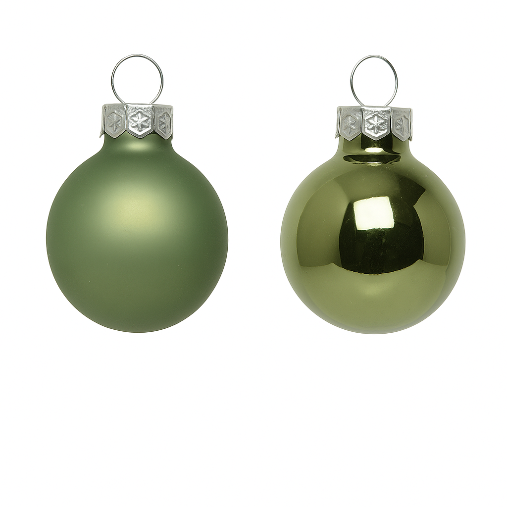 Boules de Noël en verre vert romarin, décoration de Noël, 24 boules, Ø ...