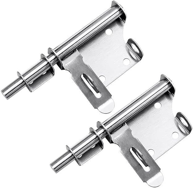 2pcs Serrure Coulissante de Bolt de Porte en Acier Inoxydable avec Trou ...