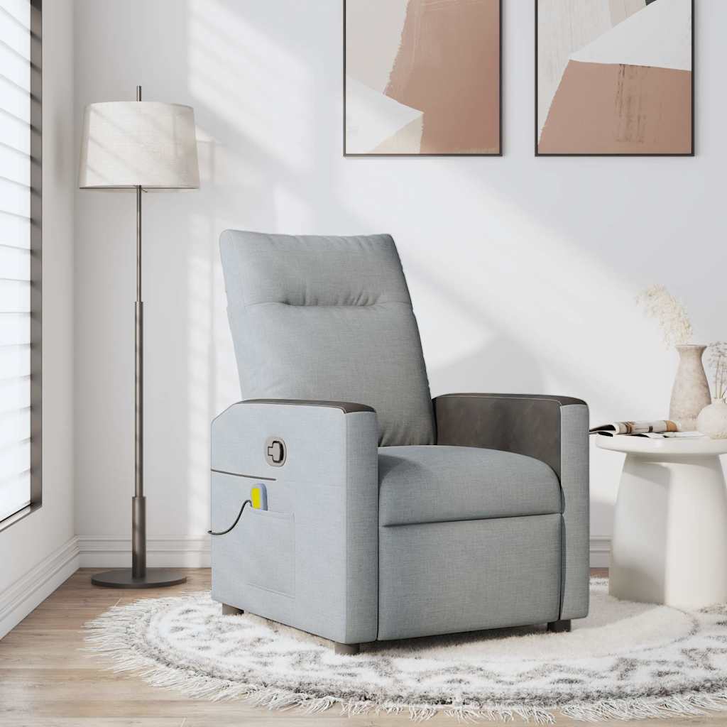 Fauteuil de massage inclinable Gris clair Tissu | Leroy Merlin