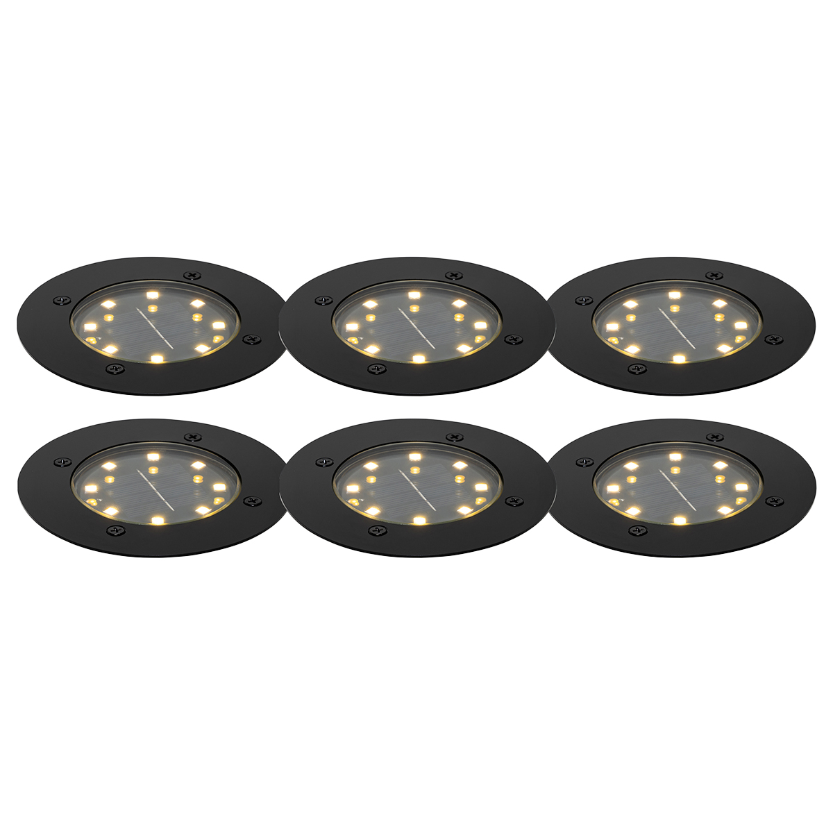 LED Spot encastrable de sol solaire terry - 1 lumière - Ø 12 cm - Noir ...