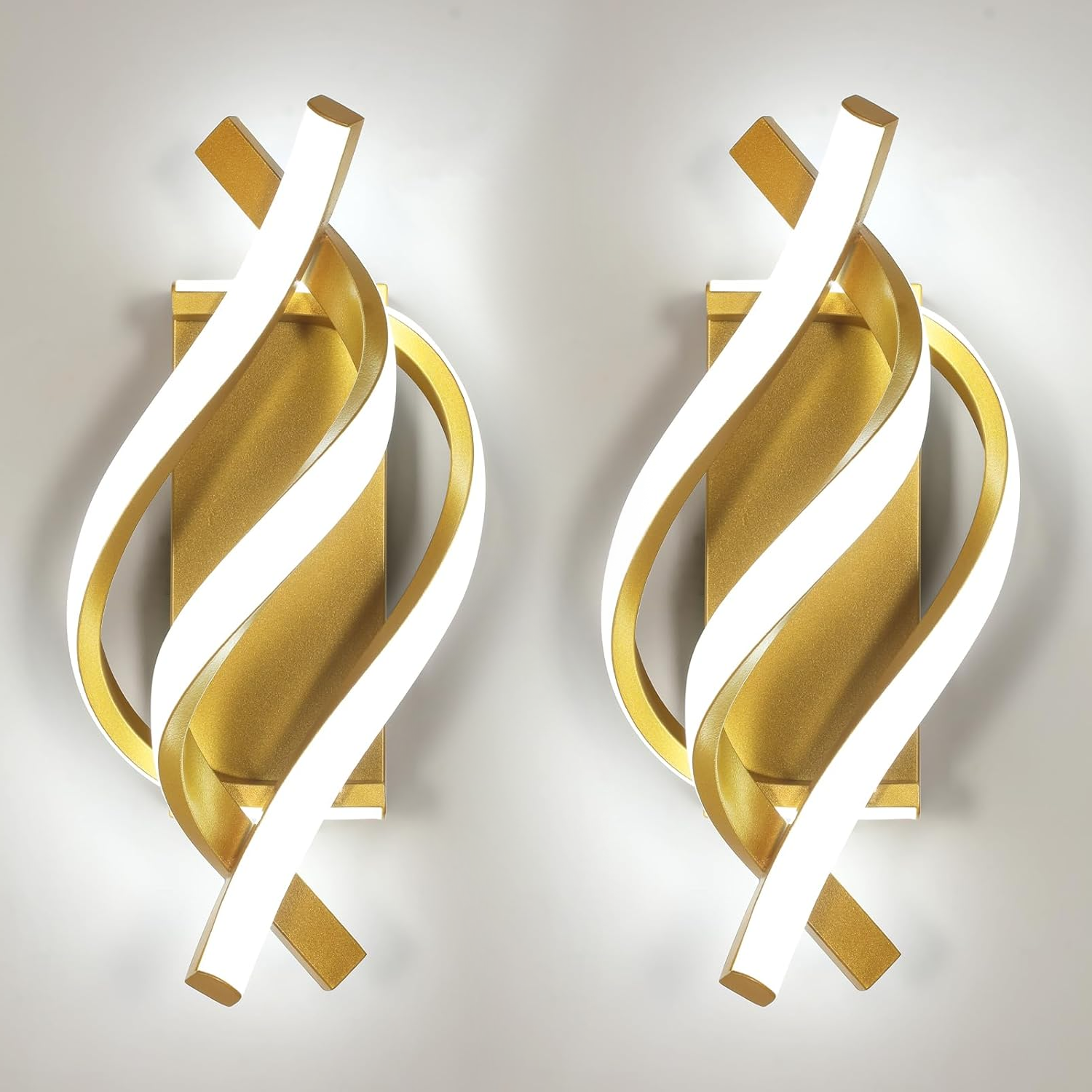 Lot de 2 appliques LED, Lampes de chevet LED spirale, Applique LED en ...