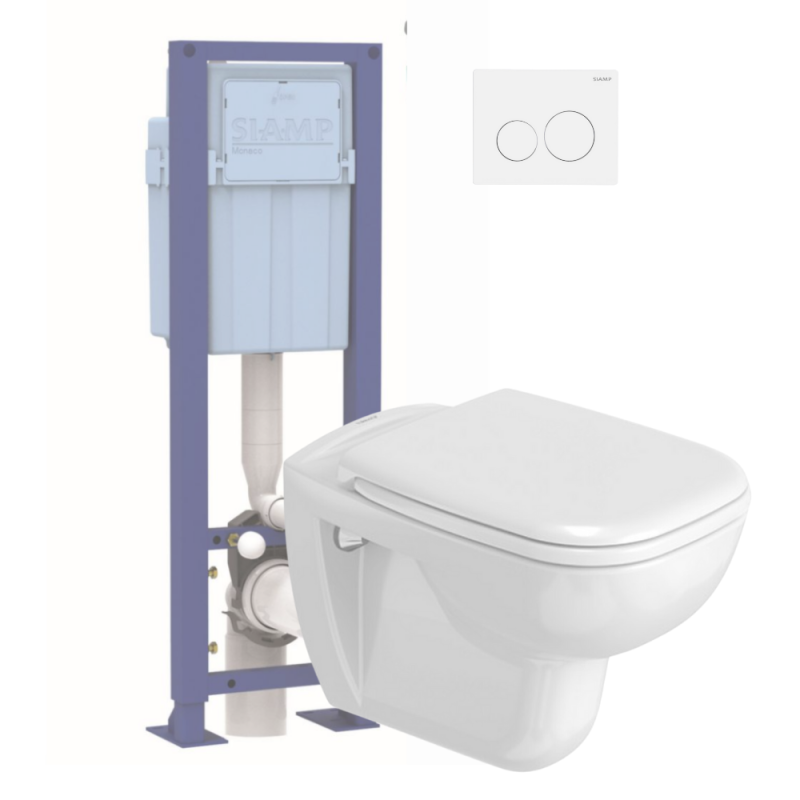 Pack WC suspendu DURAVIT D-code avec abattant + bati support SIAMP ...