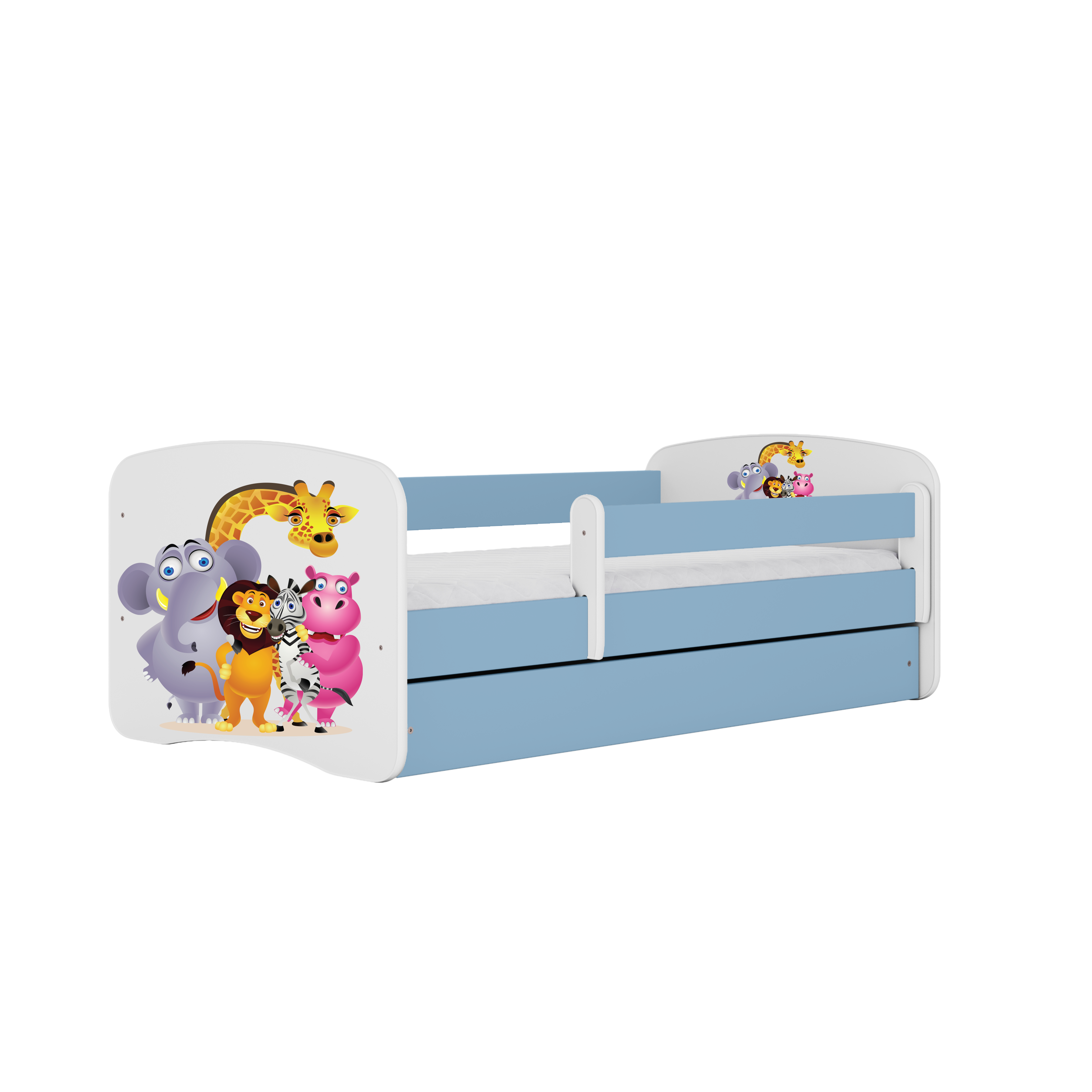 Lit enfant Zoo avec tiroir sans matelas Bleu Lit d'adolescent 80/61/144 ...