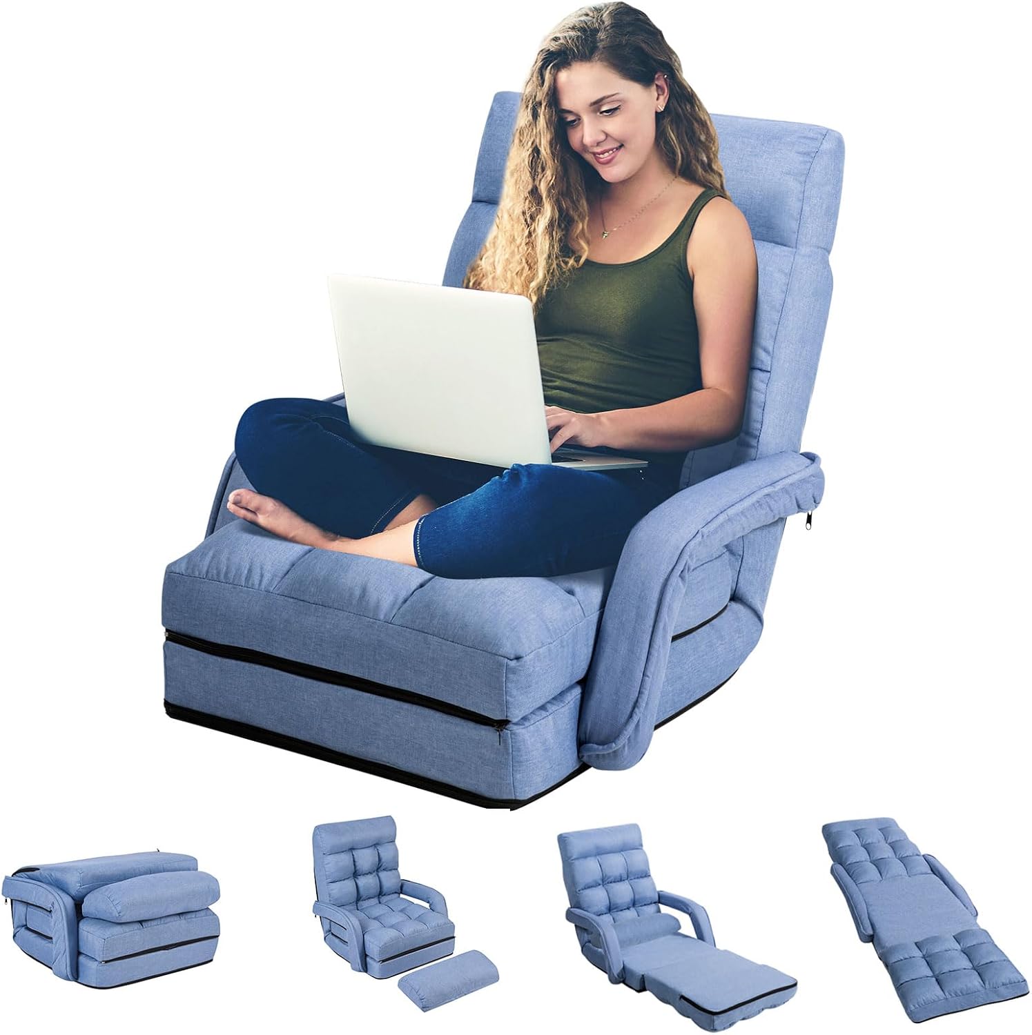 Fauteuil Convertible 1 Place de Salon, Chaise de Sol 1 Personne avec ...