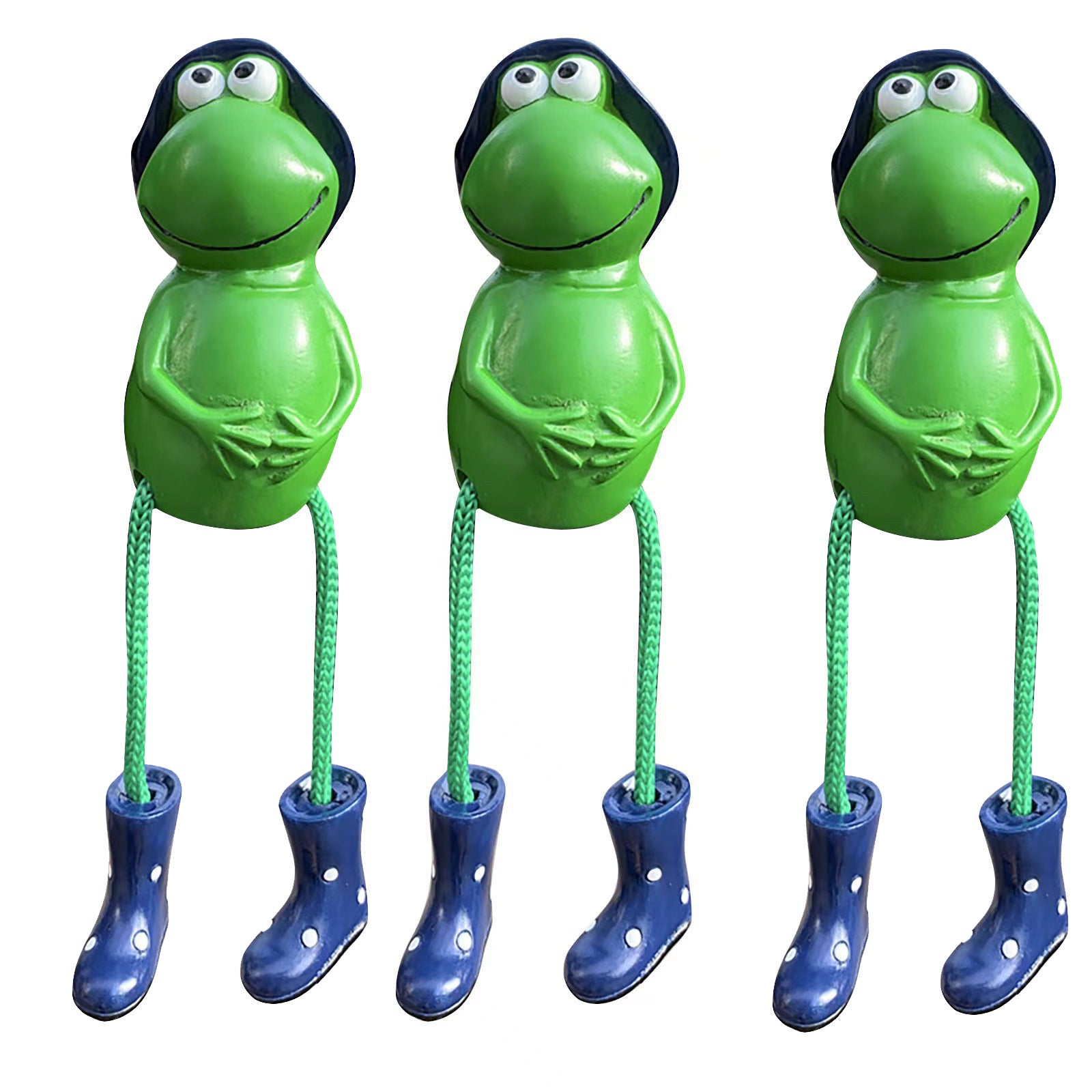 Estatua de rana de resina, paquete de 3, estatua de rana azul, marco de ...