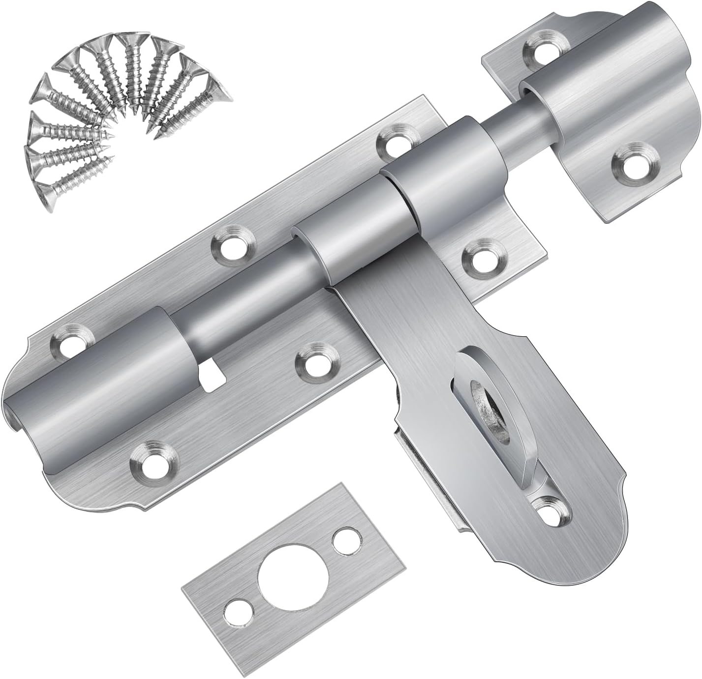 Pestillo de puerta exterior de 105 mm con candado, pestillo de acero ...