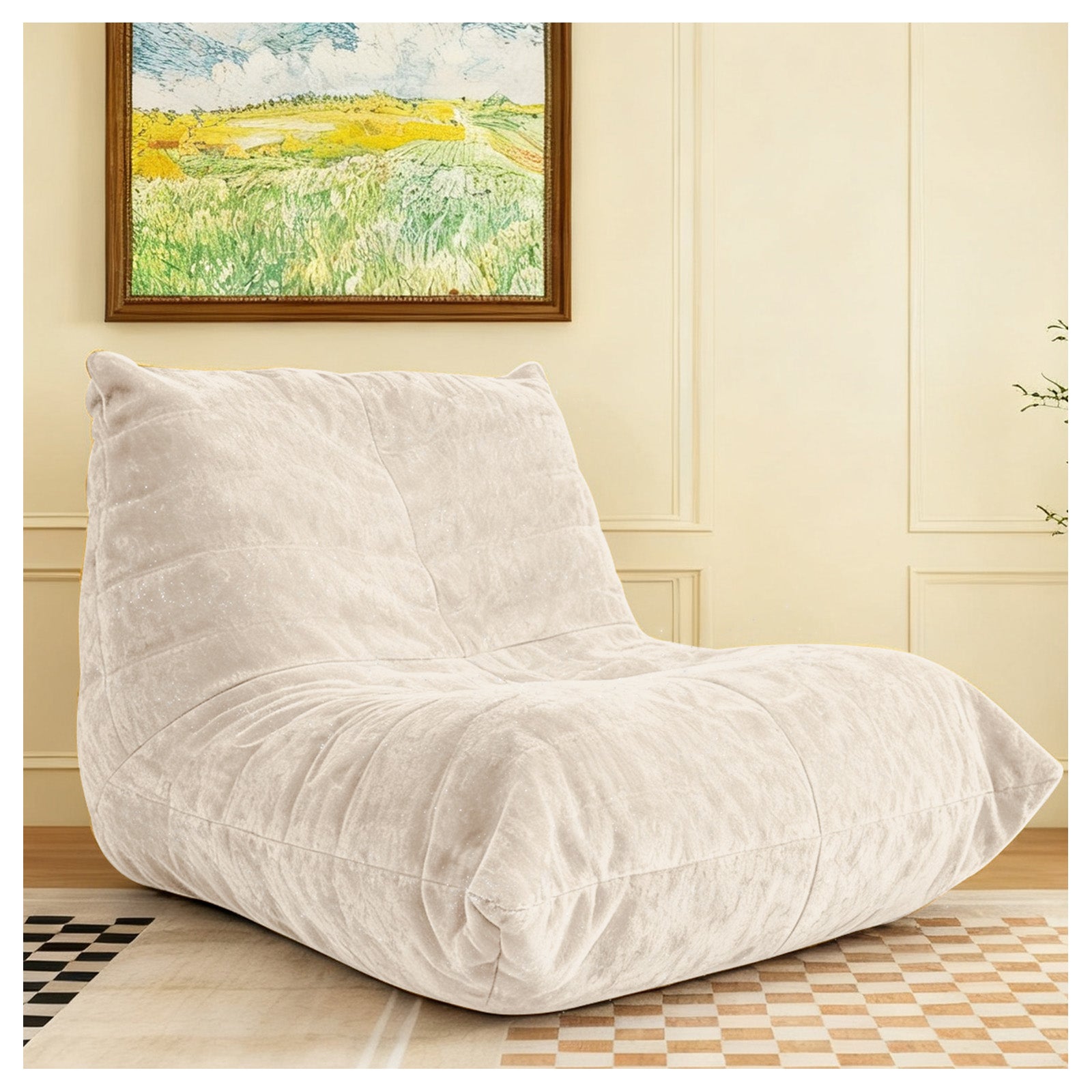 Pouf Poire pour Adultes, Chaise de Sol avec Dossier, Canapé Accent Bean ...