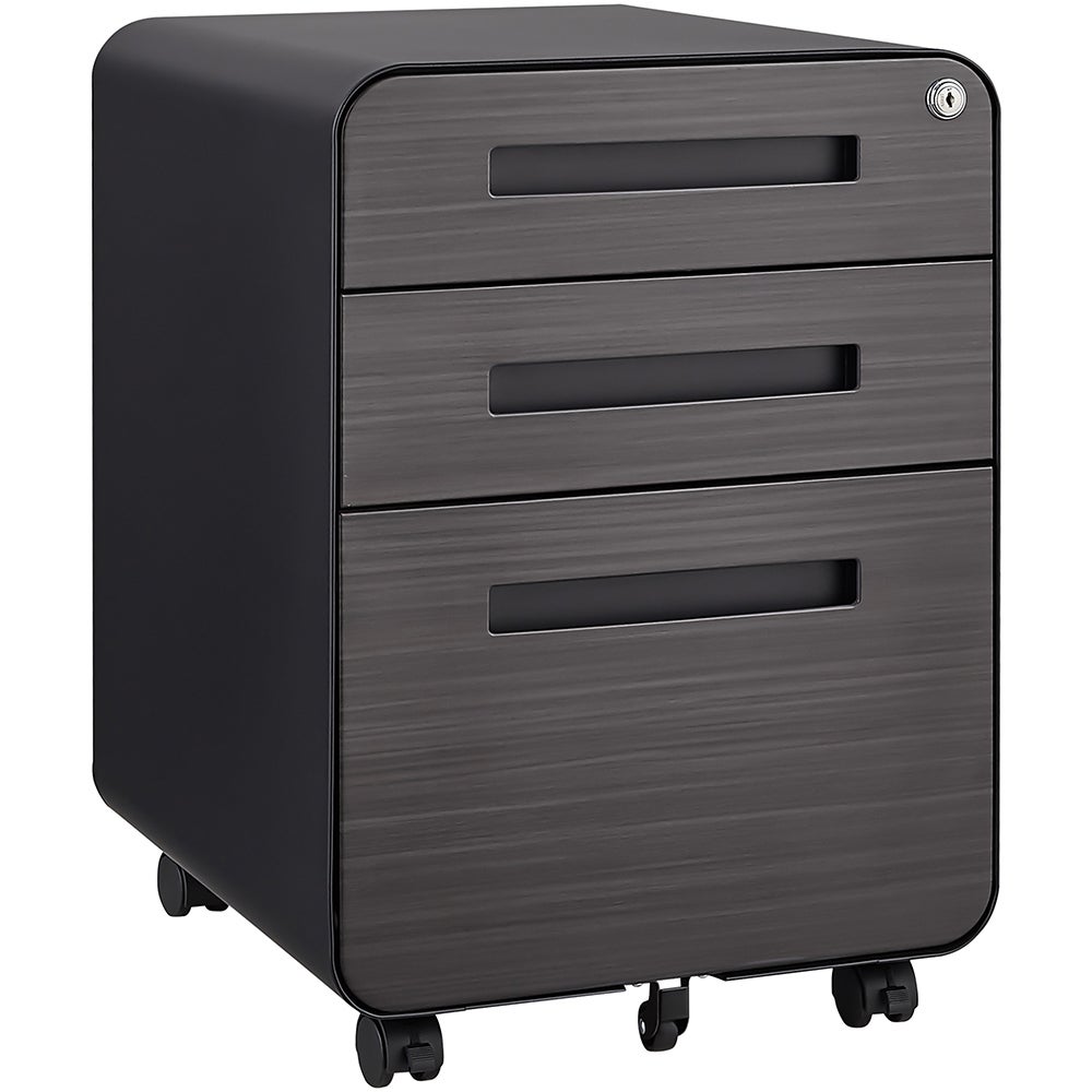 Classeur bureau 3 tiroirs à roulettes, acier laminé étanche, système ...