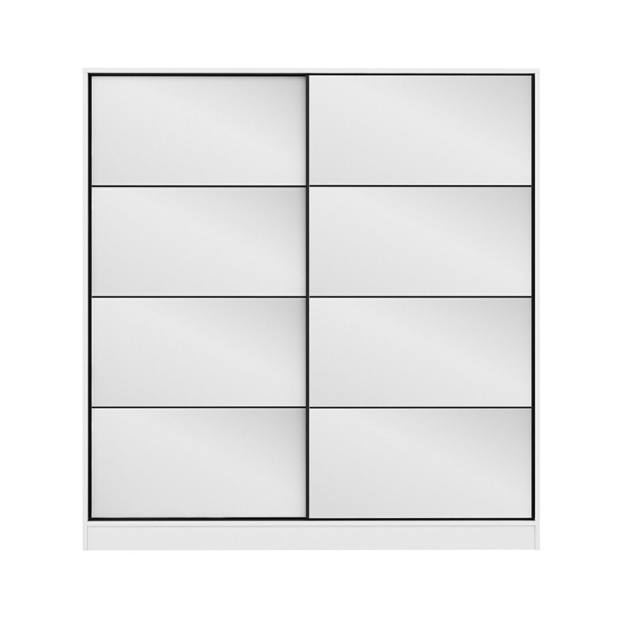 Dressing Carina Blanc L180xH190cm avec 2 portes coulissantes Miroir ...