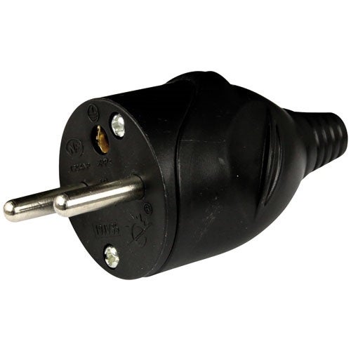 Enchufe macho 2P+T de 16 A, negro, Zenitech | Leroy Merlin