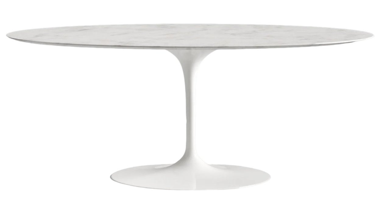 Table tulipe ovale plateau en marbre - Collection-Plateau Marbre blanc ...