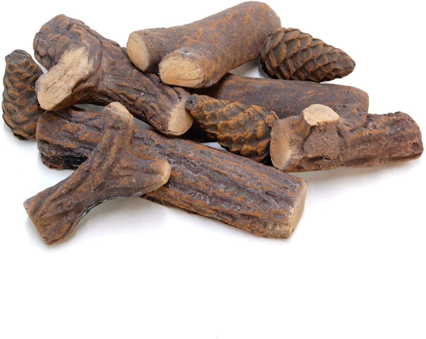 Divina Fire Set 9 pz legnetti in ceramica legna per camino a bioetanolo ...