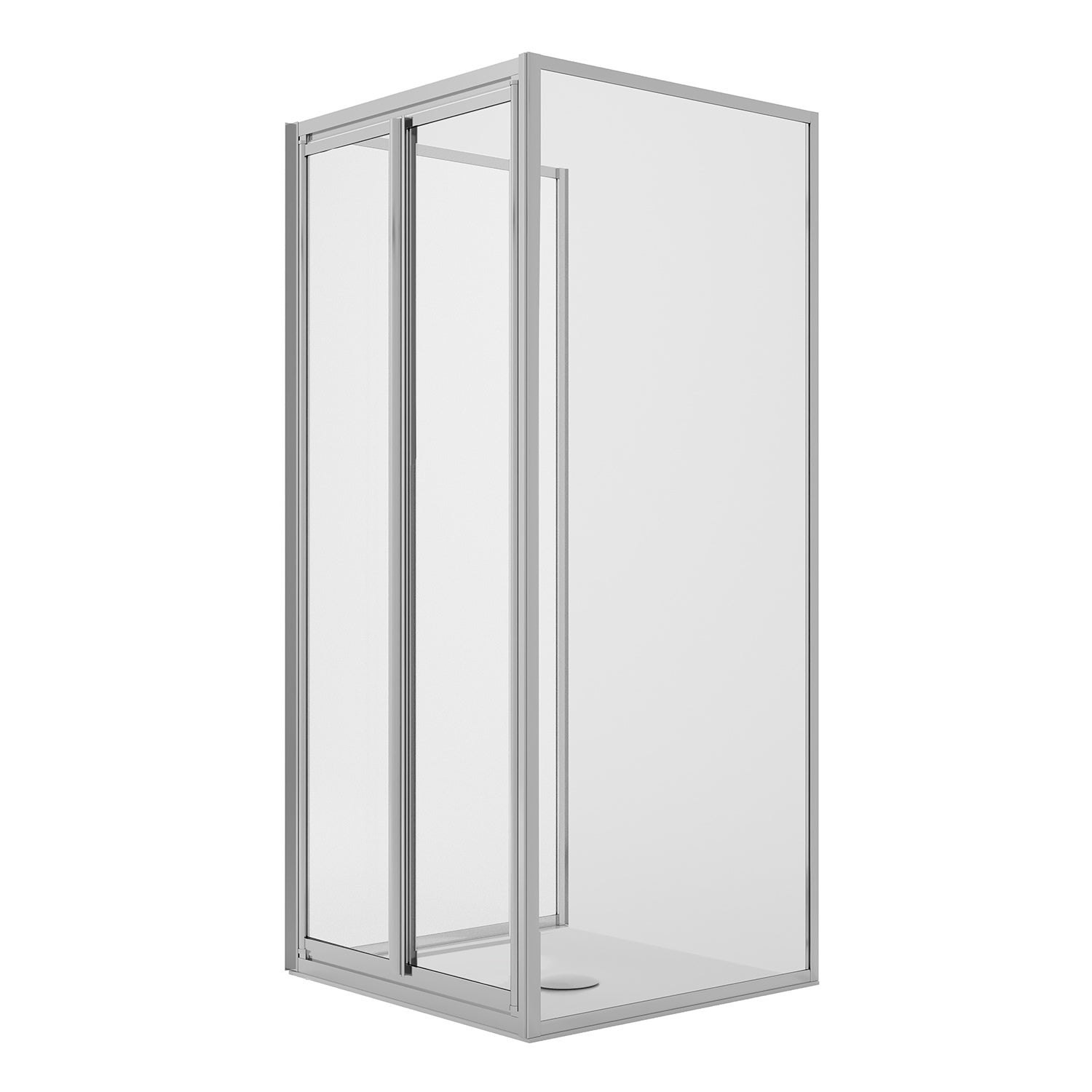 Cabine de douche 3 côtés 90x100x90CM H185 Verre Transparent 2 Fixes ...