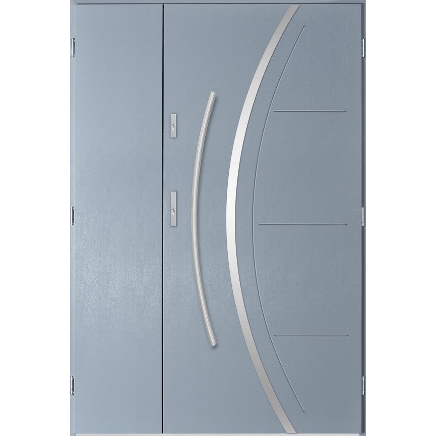 Porte d'entrée double FELIX 120x200 cm anthracite clair - Avec Poignée ...